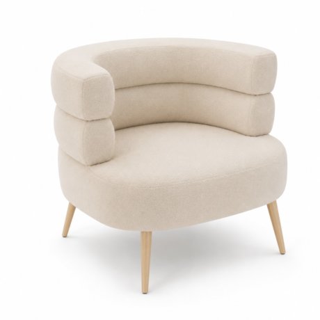 Sillón de Tela rizada Blanco - Consultoría Feng Shui e Interiorismo